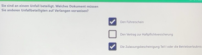 Sie Sind An Einem Unfall Beteiligt Welches Dokument