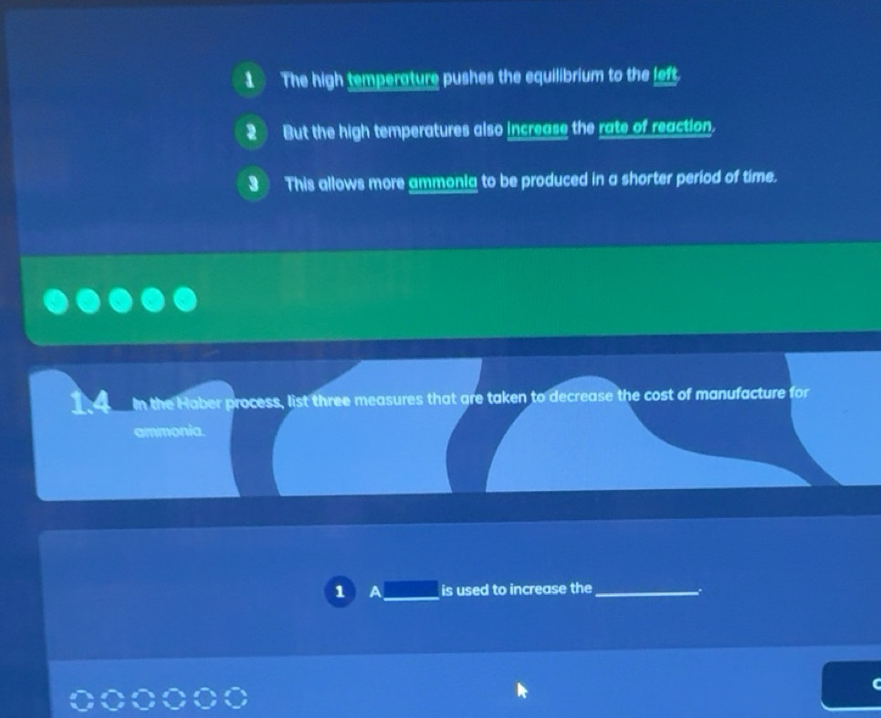 Solved: 1 The high temperature pushes the equilibrium to the left. 2 ...
