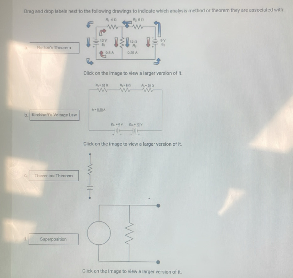 Solved: Drag and drop labels next to the following drawings to indicate which analysis method or ...