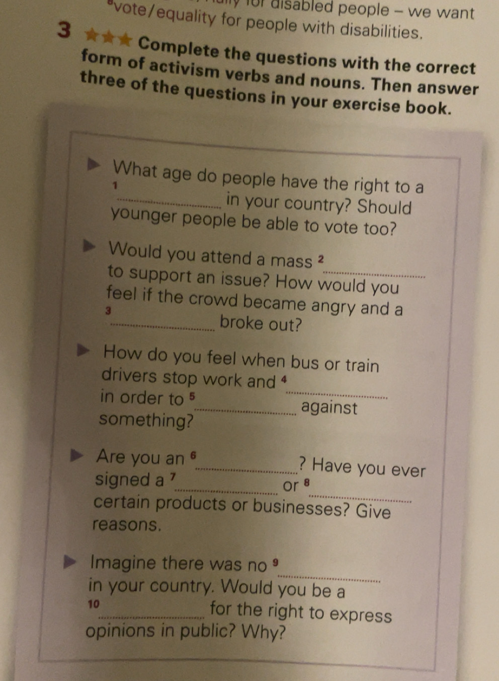 Risolto:for disabled people - we want vote/equality for people with ...