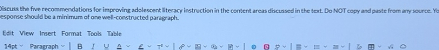 Solved: Discuss the five recommendations for improving adolescent ...