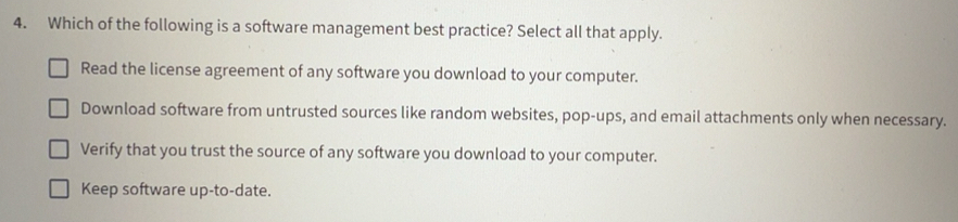 Solved: Which of the following is a software management best practice ...