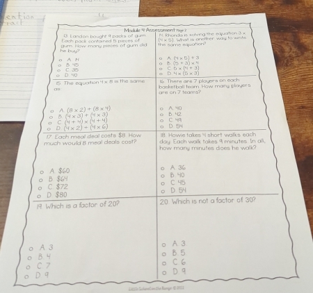 Solved: Landoe haught 9 packs of gum Module 4 Asspssment m ? Each pack ...