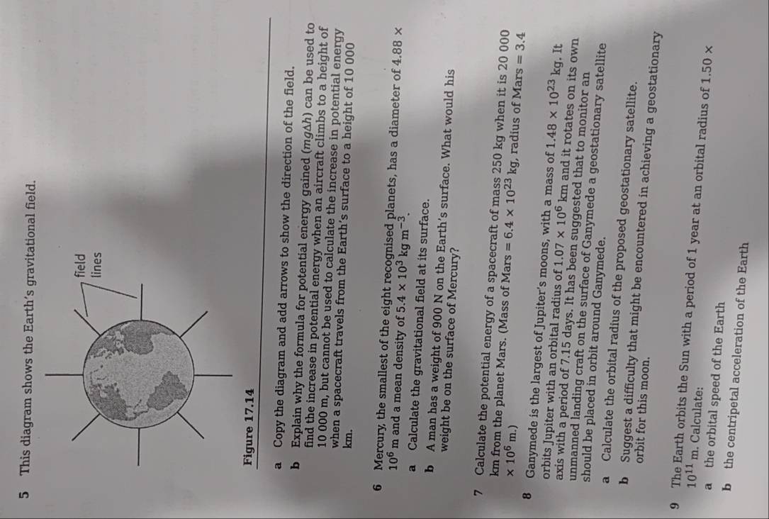 Giải quyết:This diagram shows the Earth’s gravitational field. Figure ...