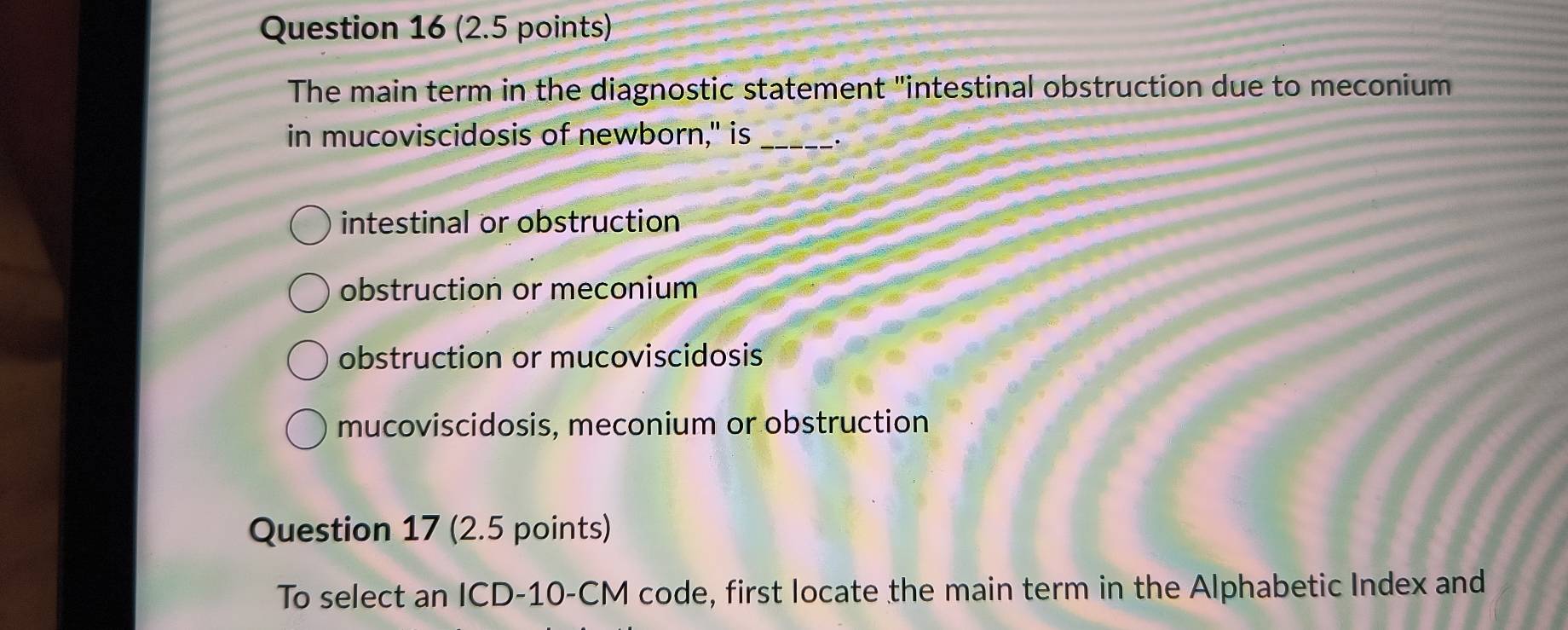 Solved: The main term in the diagnostic statement "intestinal ...