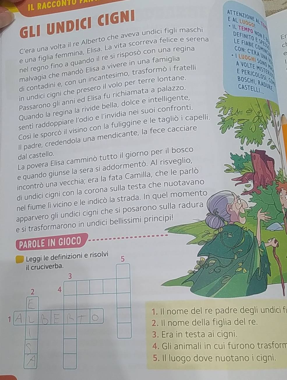 Risolto:IL RACCONTU GLI UNDICI CIGNI S ATTENONE A E AL LUOGOI IL TEMPO ...