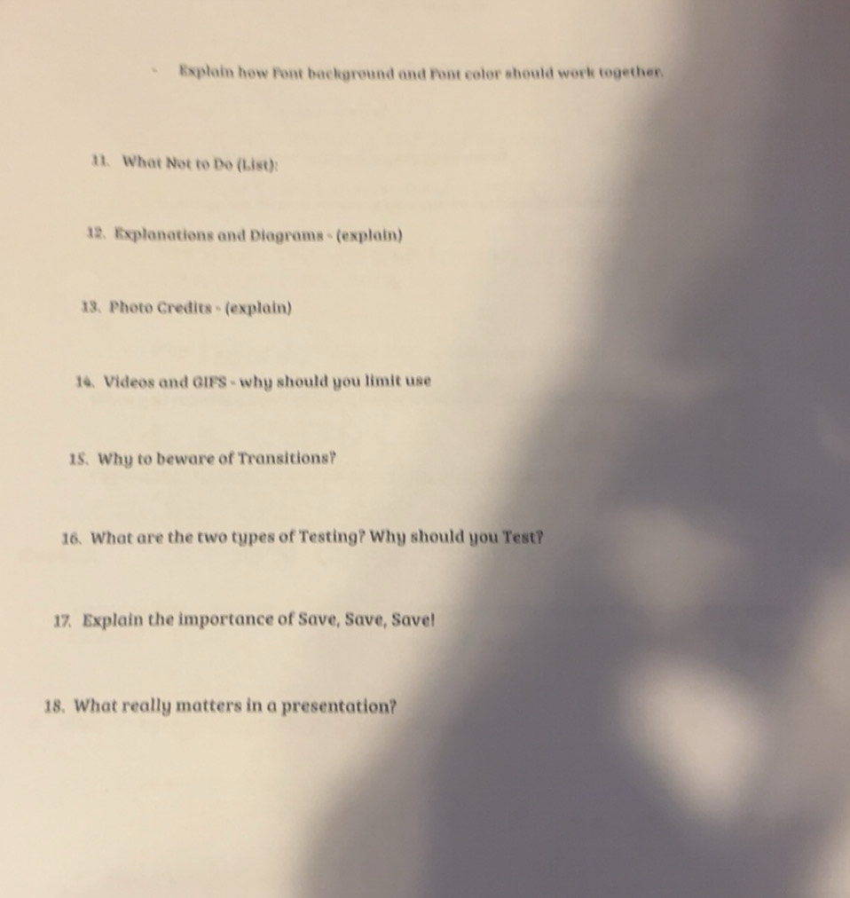 Solved: Explain how Font background and Font color should work together ...