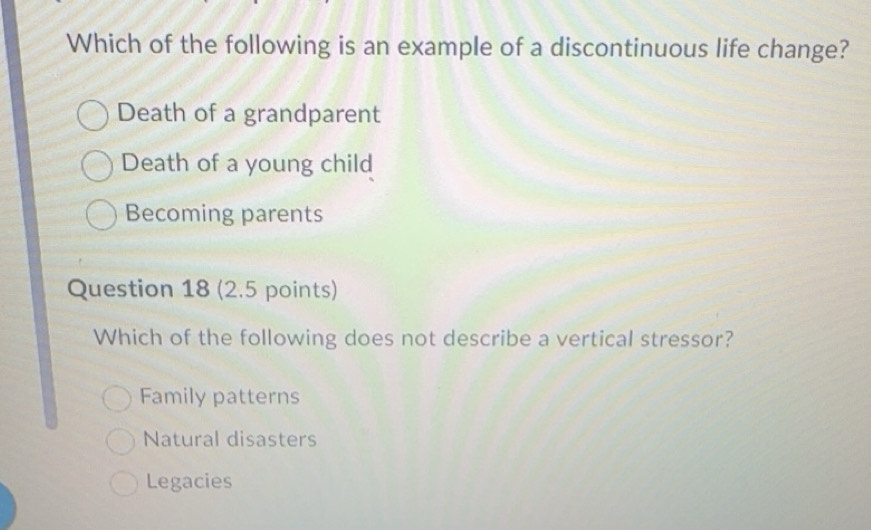 Solved: Which of the following is an example of a discontinuous life ...