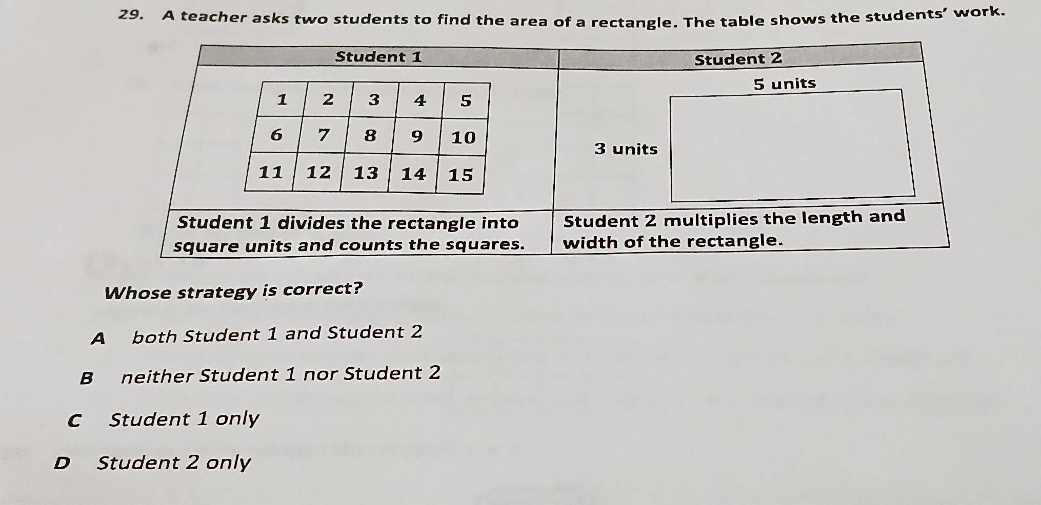 Solved: A teacher asks two students to find the area of a rectangle ...