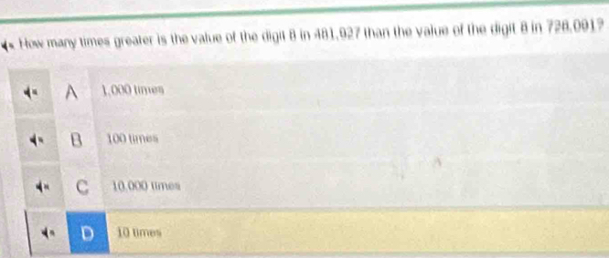 Solved: How many times greater is the value of the digit 8 in 481.927 than the value of the ...