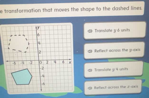 Solved: transformation that moves the shape to the dashed lines ...