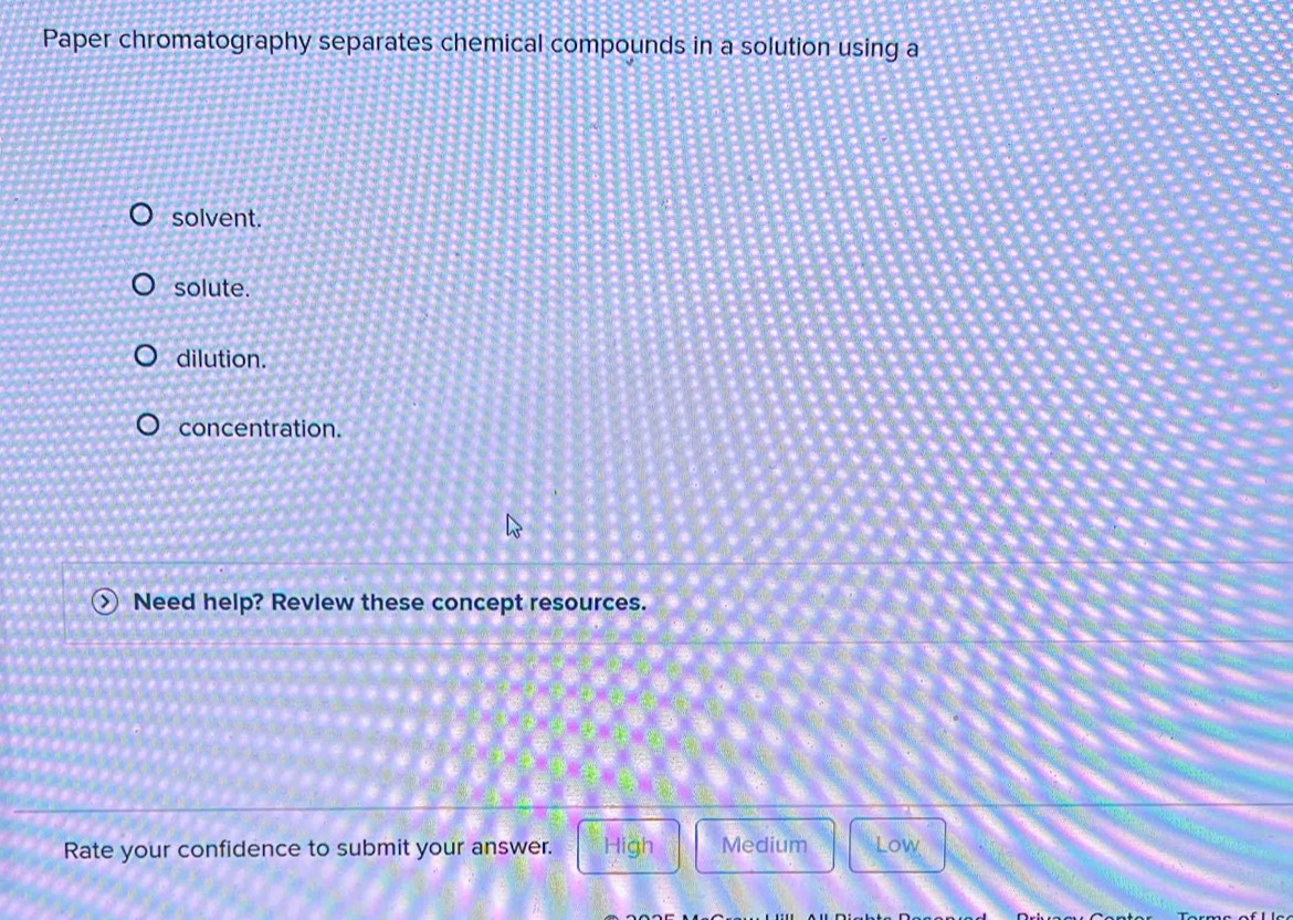 Solved: Paper chromatography separates chemical compounds in a solution ...