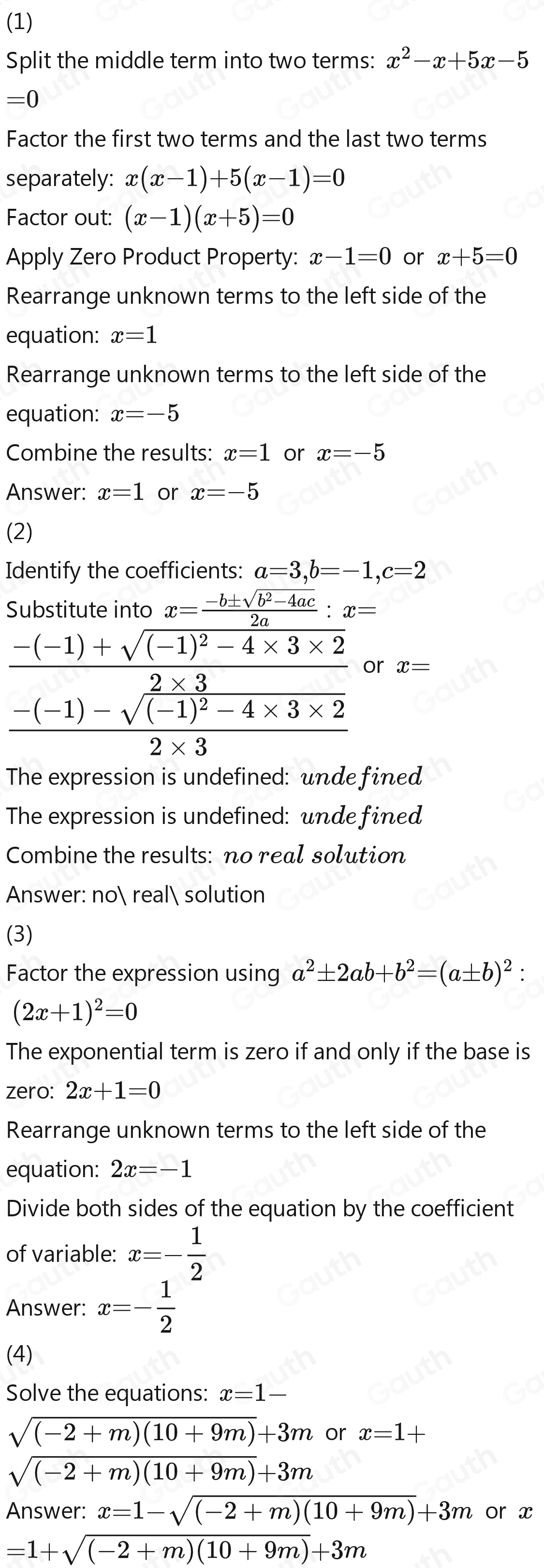 Telah dijawab:Untuk soal no. 1 - 3 : Gunakanlah diskriminan (D) untuk ...