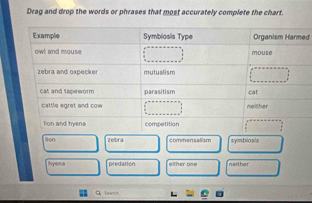Solved: Drag and drop the words or phrases that most accurately ...