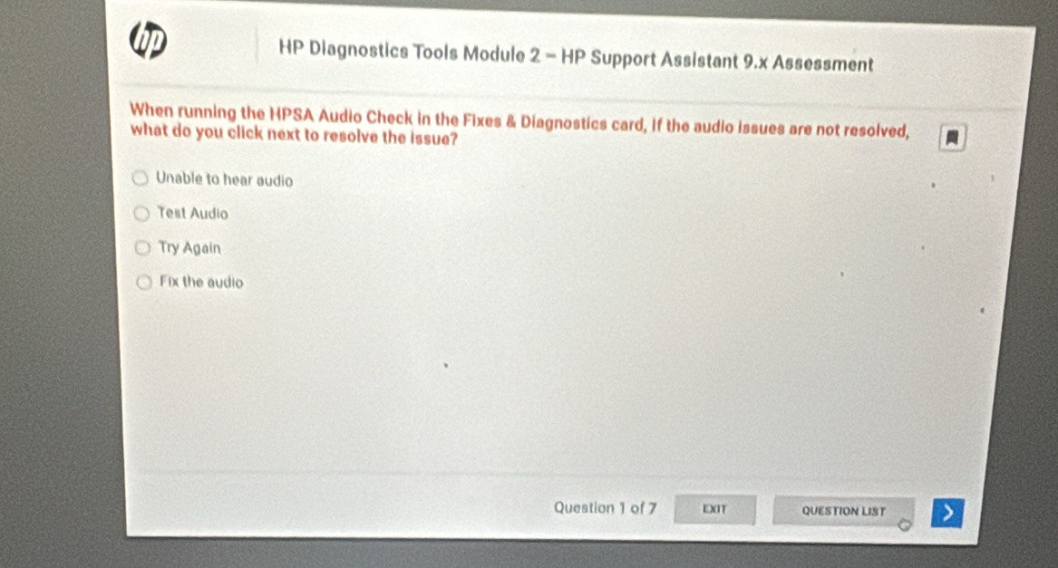 Solved: HP Diagnostics Tools Module 2 - HP Support Assistant 9.x Assessment When running the ...