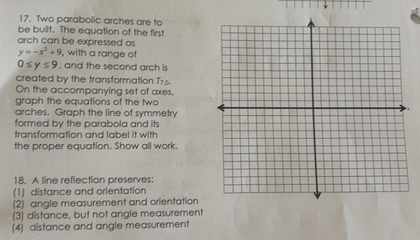 Solved: Two parabolic arches are to be built. The equation of the first ...