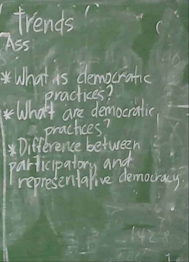 Solved: trends Ass * What is democratic practices? What are democratic ...