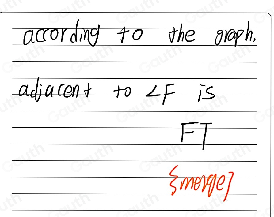 Solved: Which segment is adjacent to ∠ F ? [Math]