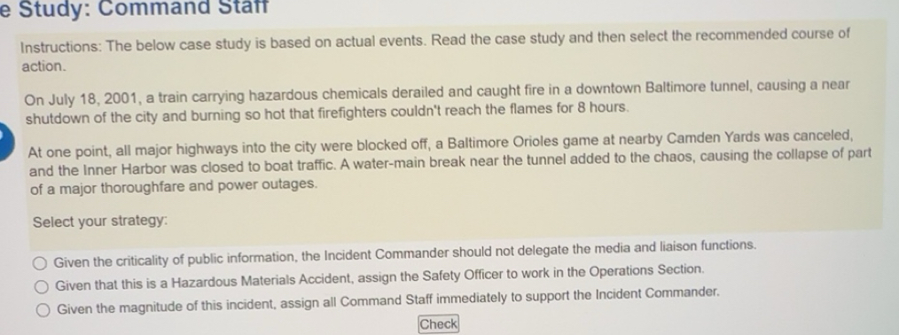 Solved: Study: Command Stäff Instructions: The below case study is ...