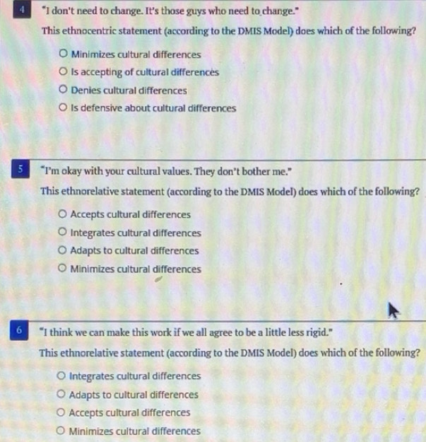 Solved: 4 “I don't need to change. It's those guys who need to change ...