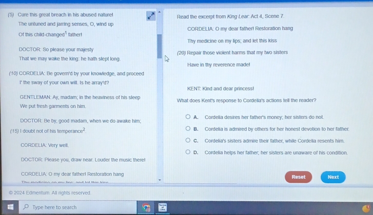 Solved: (5) Cure this great breach in his abused nature! Read the ...