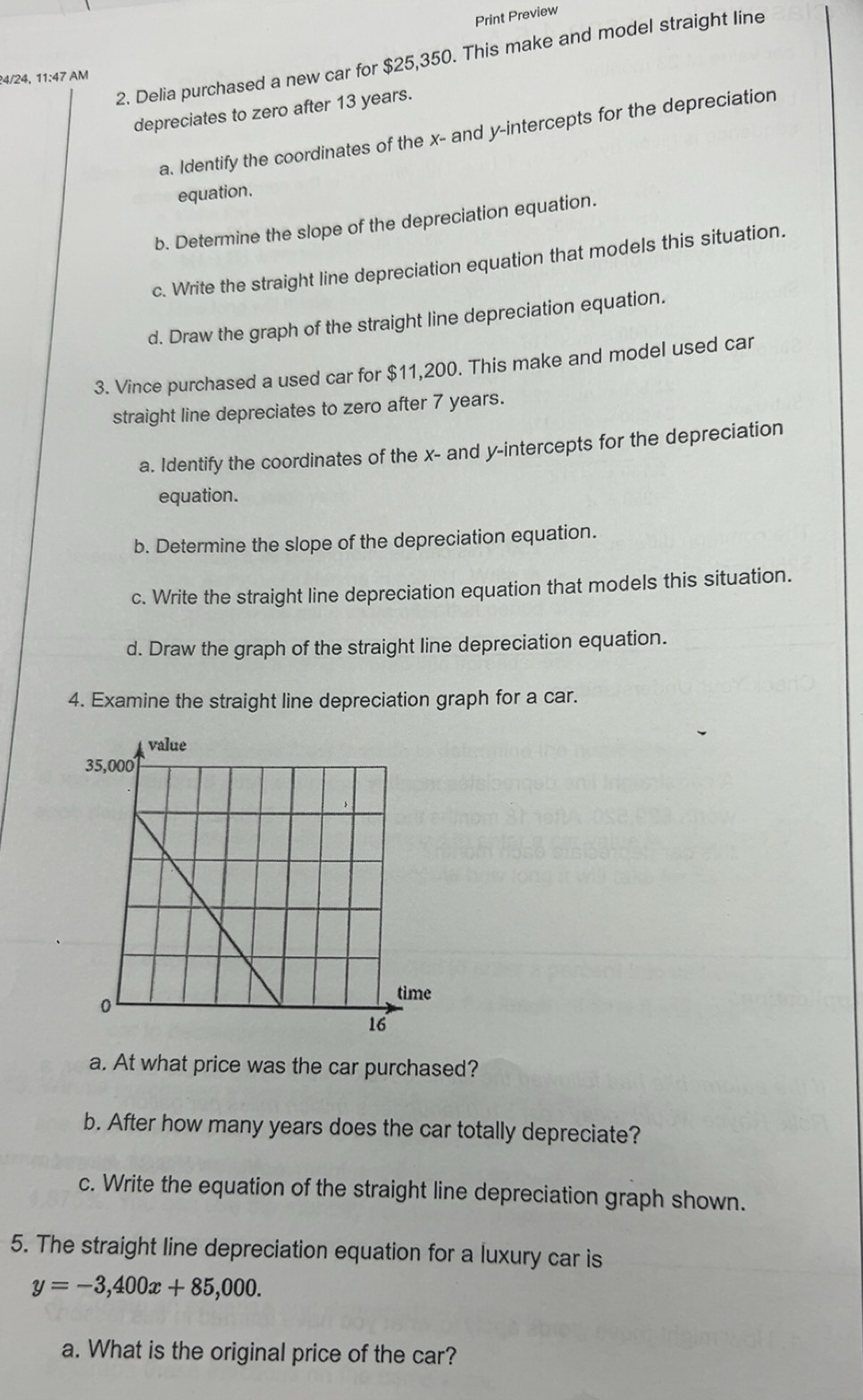 Résolu :Print Preview 2. Delia purchased a new car for $25,350. This ...