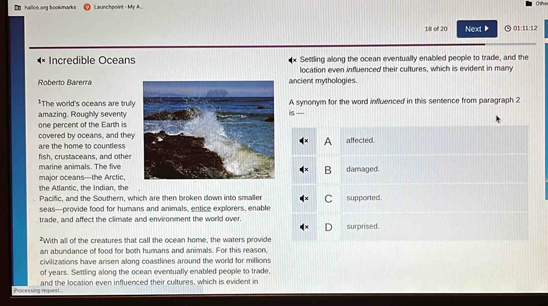 Solved: halico.org bookmarks Launchpoint - My A.. Othe 18 of 20 Next ⊙ ...