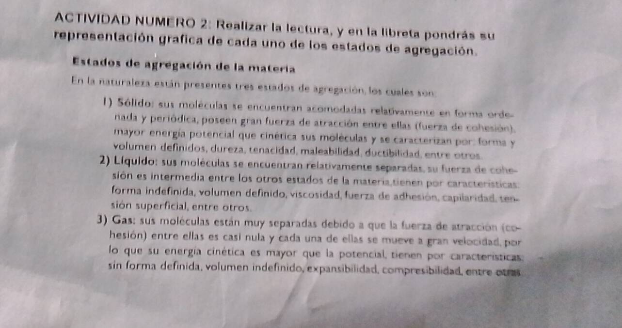 Resuelto:ACTIVIDAD NUMERO 2: Realizar la lectura, y en la libreta ...