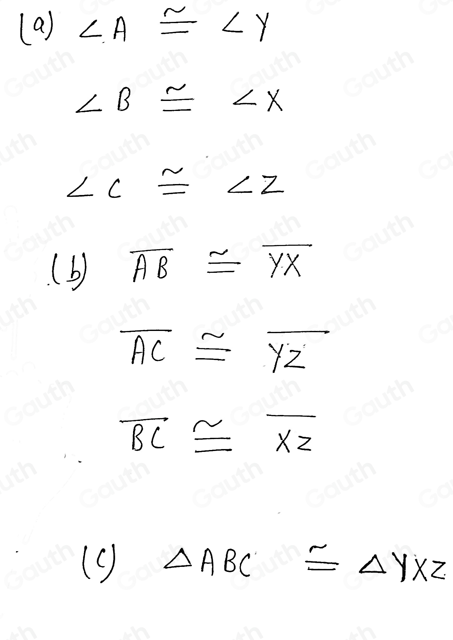 Solved: TRIANGLES Identifying and naming congruent parts of congruent ...