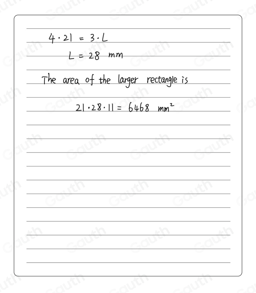 Solved: copies of the small rectangle shown below have been used to ...