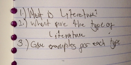 Solved: What is Litere fure? 20 whant ave the type of (iferature 3 ...