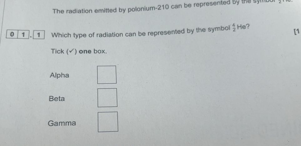 Solved: The radiation emitted by polonium- 210 can be represented by ...