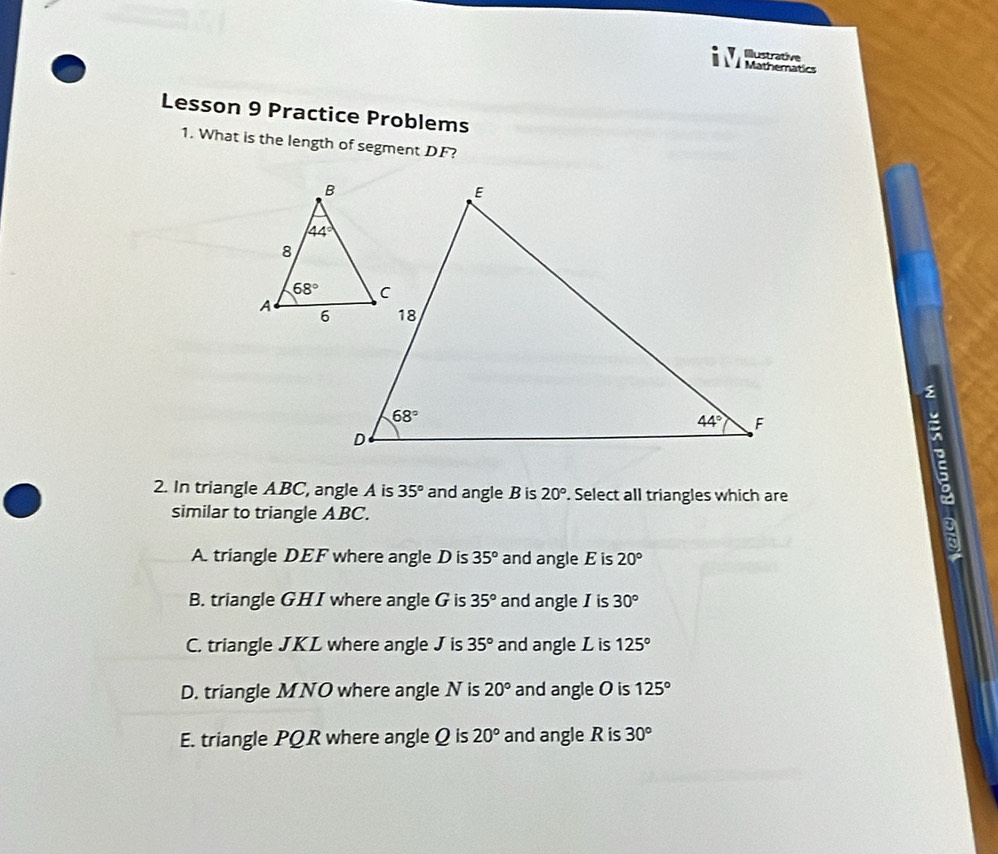 Solved: Ilustrative I Mathematics Lesson 9 Practice Problems 1. What is ...