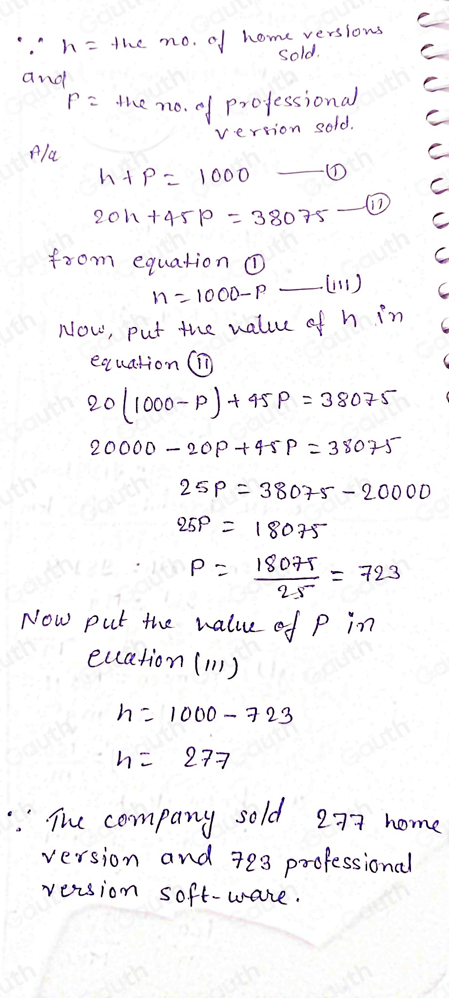 Solved: sOFTWARE A software company releases two products: a home ...