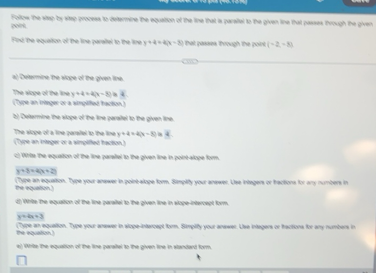 Solved: Follow the step by step process to determine the equation of ...