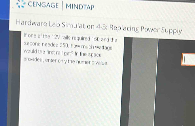 Solved: CENGAGE │ MINDTAP Hardware Lab Simulation 4-3: Replacing Power ...