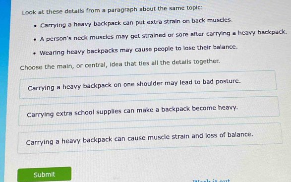 Solved: Look at these details from a paragraph about the same topic ...