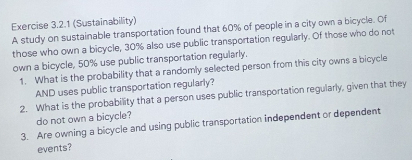 Gelöst:(Sustainability) A study on sustainable transportation found ...