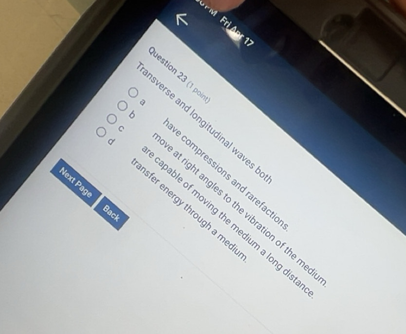 Solved: PM Fri Apr 1 uestion 23 (1 poi b nsverse and longitudinal waves ...