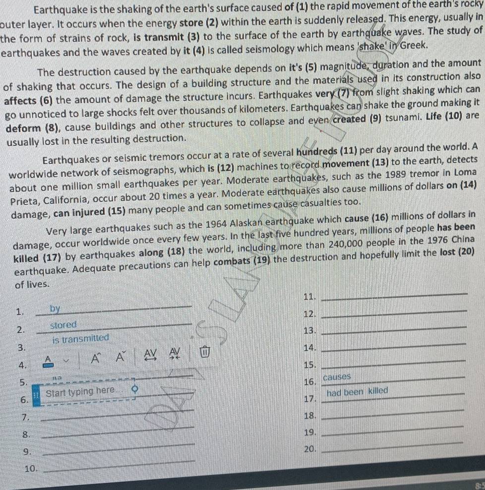 Selesai:Earthquake is the shaking of the earth's surface caused of (1 ...