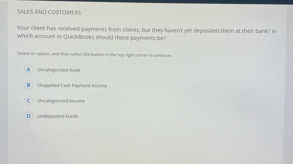 Solved: SALES AND CUSTOMERS Your client has received payments from ...