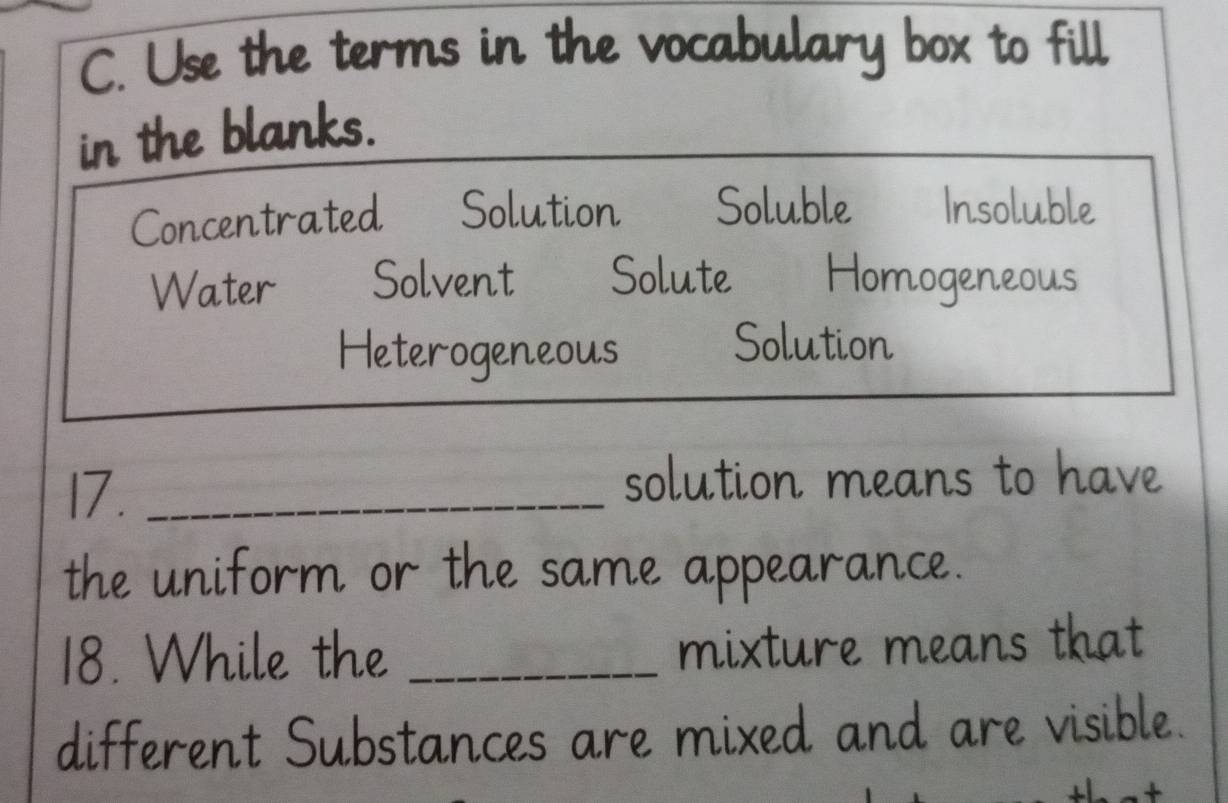 Solved: Use the terms in the vocabulary box to fill in the blanks ...