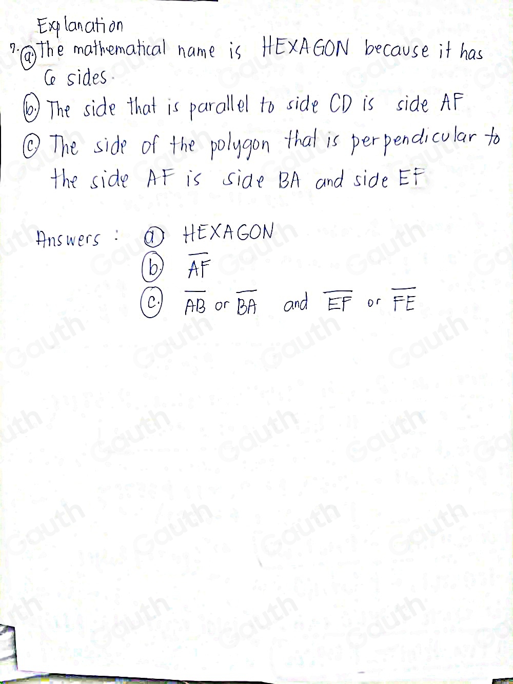 Solved: Here is polygon ABCDEF on a square grid. (a) Write down the ...