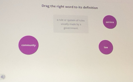 Solved: Drag the right word to its definition a rule or system of rules ...