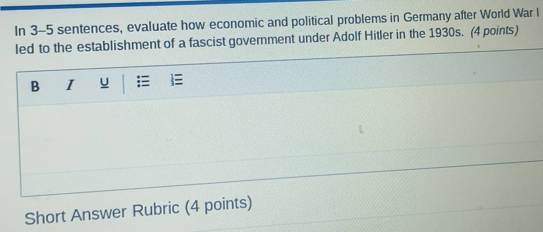 Solved: In 3-5 sentences, evaluate how economic and political problems ...