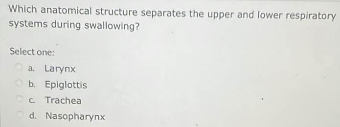 Solved: Which anatomical structure separates the upper and lower ...