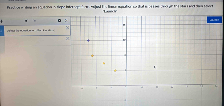 Solved: Practice writing an equation in slope intercept form. Adjust ...
