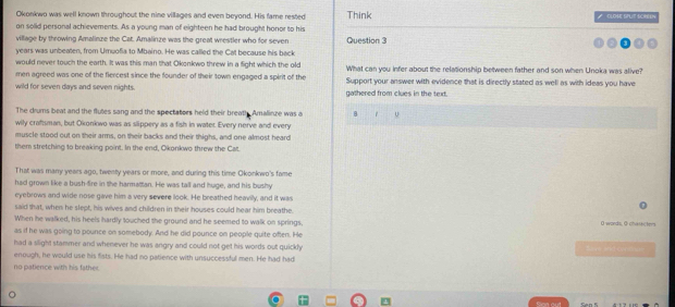 Solved: Okonkwo was well known throughout the nine villages and even ...