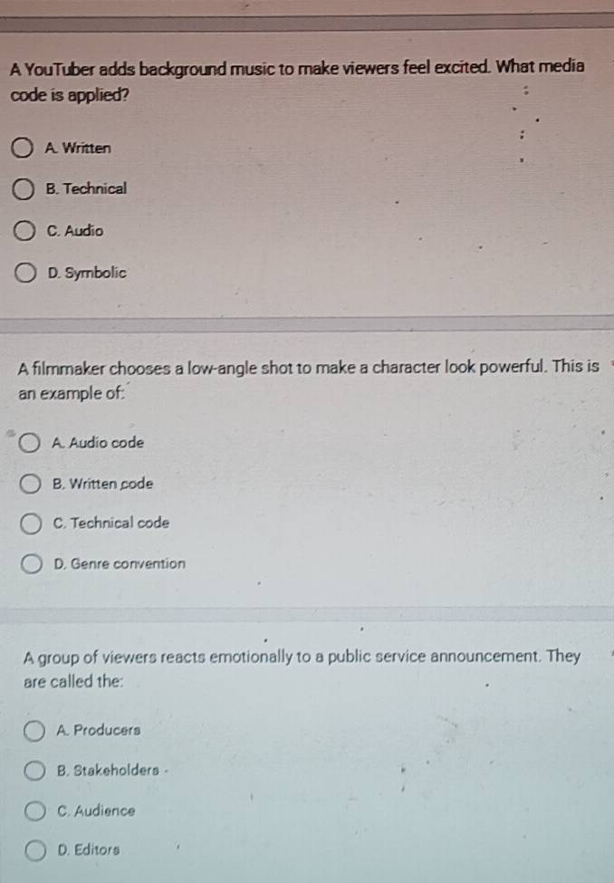 Solved: A YouTuber adds background music to make viewers feel excited ...