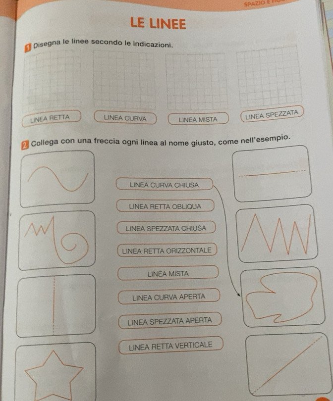 Risolto:LE LINEE Disegna le linee secondo le indicazioni. LINEA RETTA ...